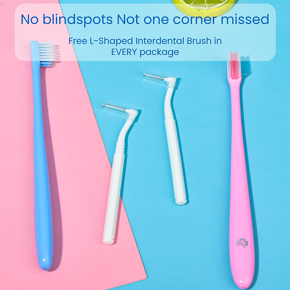 Y-Kelin V-Shaped Orthodontic Toothbrush for Braces Brackets 4 Count (Pack of 1) Soft Bristle with Inter Dental Brush