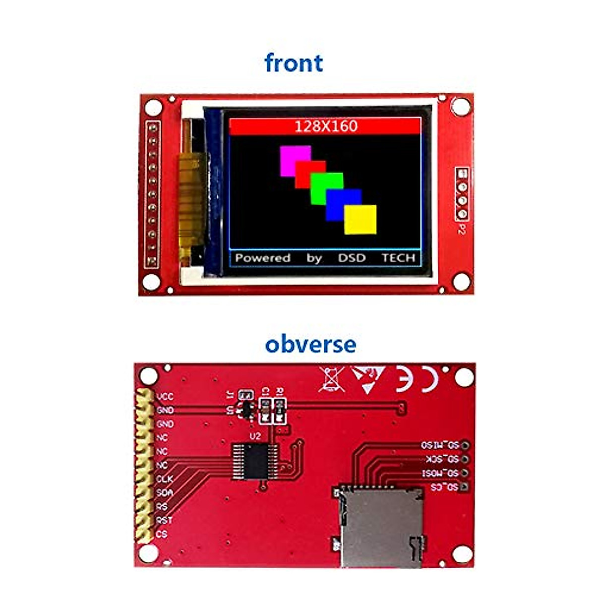 DSD TECH 1.8 Inch TFT LCD Display Module with SPI Interface for Arduino and MCU