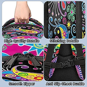 GzLeyigou Tribal Paisley School Backpacks for Boys Girls Ethnic Paisley BookBag for Teen Girls Travel Schoolbag for Boys Girls Middle High school Bookbags