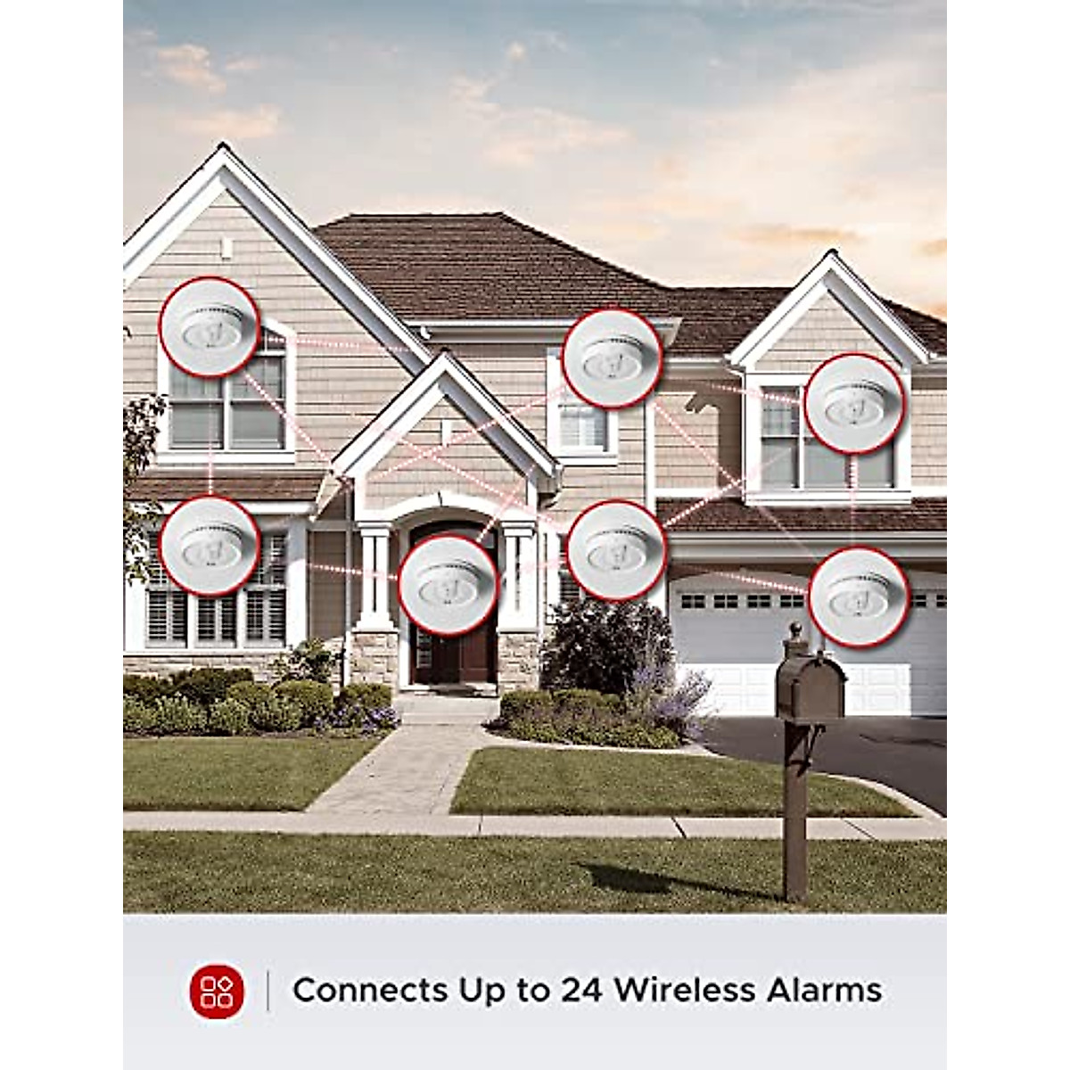 X-Sense Smoke Detector, Wireless Interconnected Fire Alarm with 10-Year Battery Life and Transmission Range of Over 820 ft, SD20-W, Pack of 6
