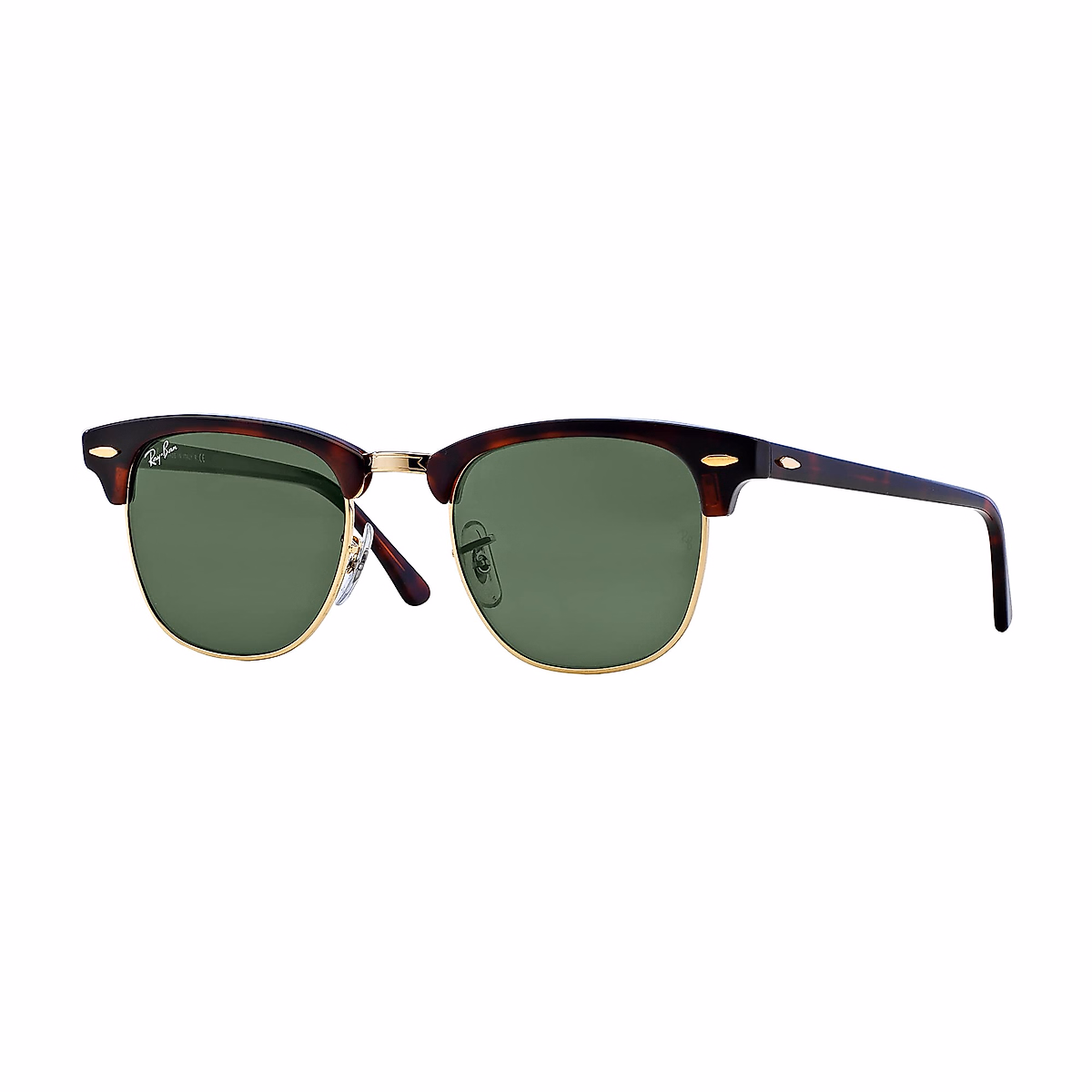 Ray-Ban RB3016 Clubmaster Sunglasses+ Vision Group Accessories Bundle(Mock Tortoise On Arista/Crystal Green (W0366),51) for unisex-adult