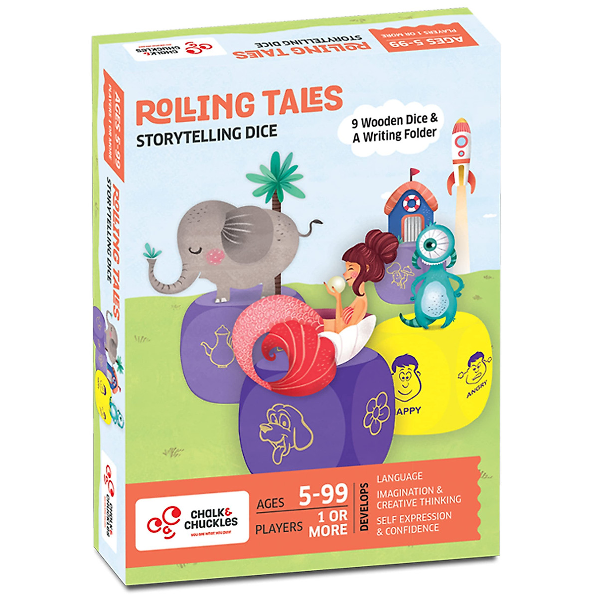 Grammar Wise Educational Board Game by Chalk and Chuckles - Smart Learning Card Game for Kids Ages 6 and up - Develops Oral Expression, Vocabulary, Grammar - Fun for 6, 7, 8, 9 Years