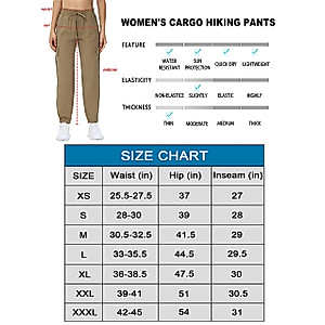 MOUEEY Women's Cargo Joggers Lightweight Quick Dry Athletic Water Resistant Lounge Casual Pants with Zipper Pockets Grey 3XL