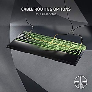 Razer Ornata V2 Gaming Keyboard: Hybrid Mechanical Key Switches - Customizable Chroma RGB Lighting - Individually Backlit Keys - Detachable Plush Wrist Rest - Programmable Macros