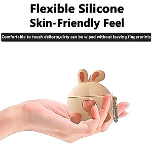 SKPY 3D Cartoon Rabbit Silicone Fashion Protective Case Cover Compatible with Sony WF-1000XM4 with Carabiner for Boys Girls Womens Mens Teens