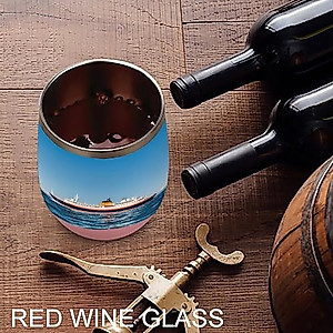 304 Stainless Steel Insulated Cup with Lid, Ocean Ship Print Durable, And Easy to Clean – Ideal for Home, Office, And Gift Giving