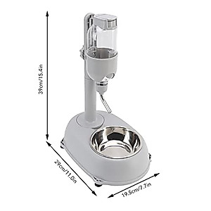 500ml Pet Standing Water Dispenser Bowl, Food Feeder Bowl with Detachable Pole Automatically Feeding Water
