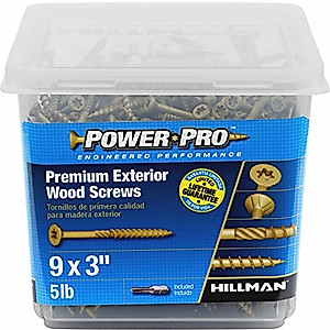 Hillman Power Pro No. 9 x 3 in. L Star Flat Head Ceramic Coated Premium Deck Screws 5 lb. 417 pk