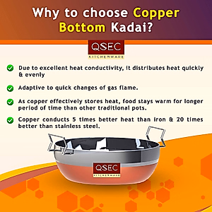 QSEC Stainless Steel Idli Cooker Multi Kadai Steamer with Copper Bottom All-in-One Big Size 5 Plate 2 Idli | 2 Dhokla | 1 Patra | Momo's | 3 in 1 | 28.5 cm Dia.