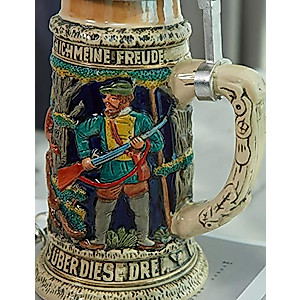 HAUCOZE Beer Stein Mug German Landmark Stanley Drinking Mug with Lid for Man 0.6 Liter