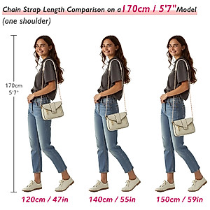 kilofly 2pc Gold Plated Faux Leather Removable Clutch Chain Shoulder Straps Set