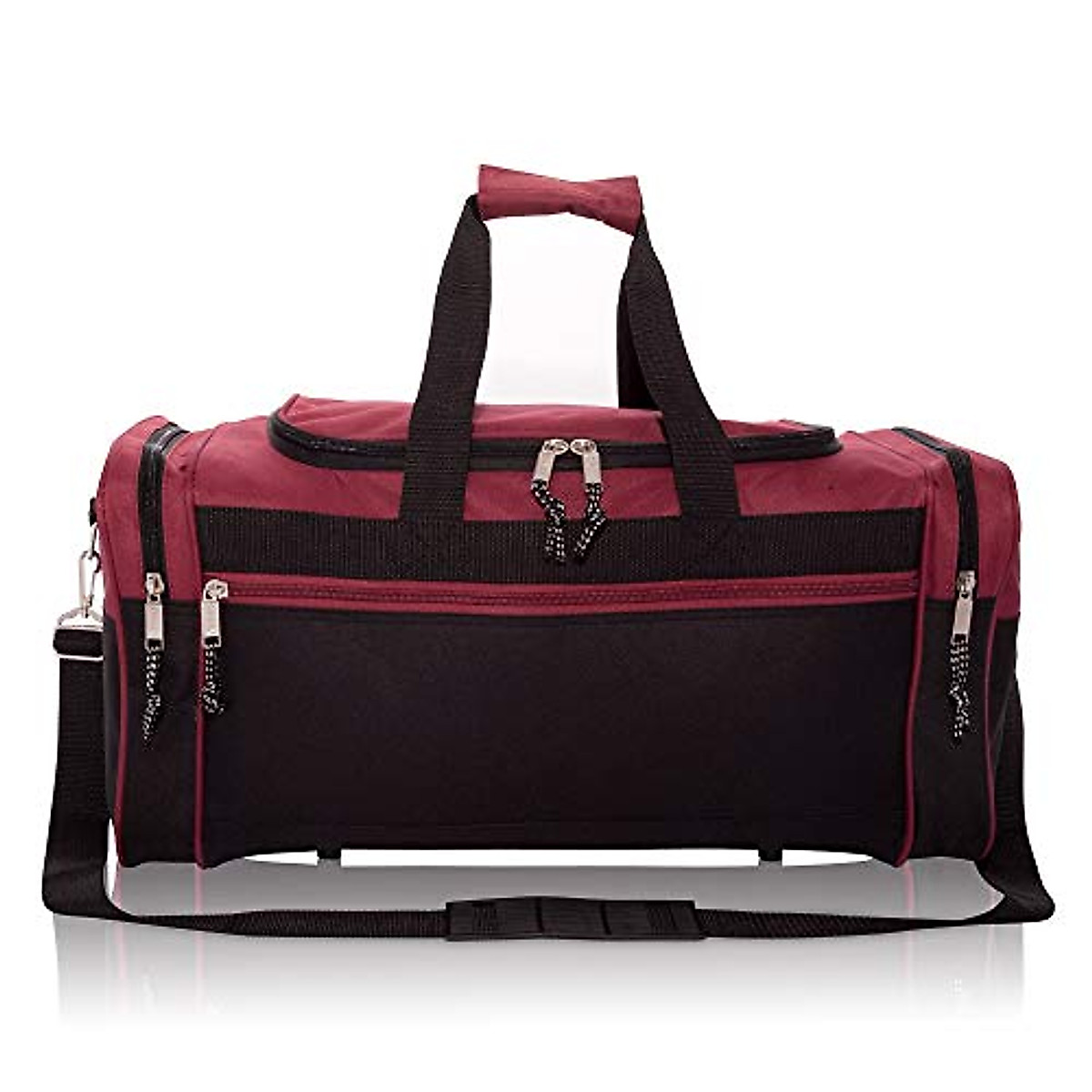 DALIX 21" Blank Sports Duffle Bag Gym Bag Travel Duffel with Adjustable Strap in Maroon