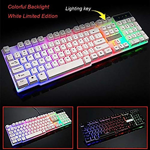 Led Glowing Computer Desktop Wired Mechanical Keyboard And Mouse