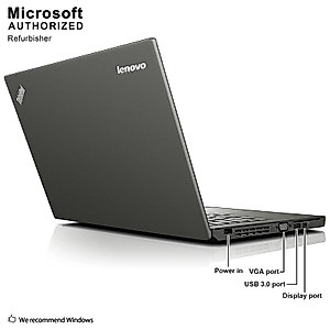 Lenovo ThinkPad X240 12.5-inch Business Laptop, Intel Core i7-4600U up to 3.3GHz, 8G DDR3L, 500G, WiFi, VGA, Mini DP, USB 3.0, Win 10 64 Bit Multi-Language Support (Renewed)