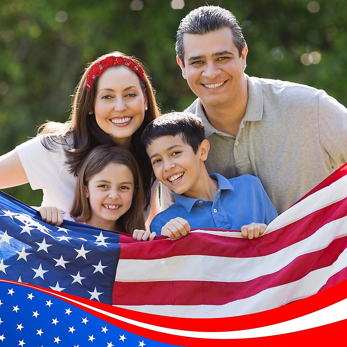Gushu 4th of July Headband for Women, Fourth of July Red Knotted Patriotic Headband, Wide Top Knot Hair Band with Rhinestones, Beads and American Flag Charms, Memorial Independence Day Party Favors