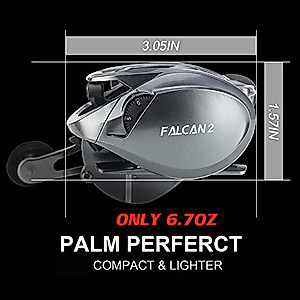 SeaKnight FALCAN2 Baitcasting Fishing Reel, 17.6LB Max Drag & Magnet Braking System Baitcasters, 7.2:1/8.1:1 Gear Ratio Low Profile Caster Reel