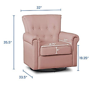 Delta Children Harper Glider Swivel Rocker Chair, Blush
