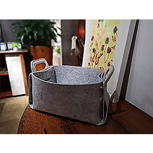 GELNND Storage Basket Felt Storage Bin Collapsible & Convenient Box Organizer with Carry Handles for Office Bedroom