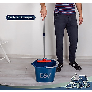 DSV Standard Professional 2.3 Gallon (8.5L) Cleaning Bucket | Pour Spout & Comfort-Grip Handle | Wash Bucket Ideal for Squeegees and Washers up to 10-inch Length | Household Cleaning Supplies