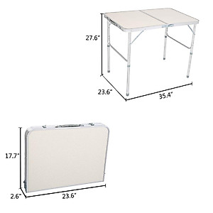 Aluminum Alloy Folding Table,Multipurpose Portable Aluminum Alloy Folding Table (90 x 60 x 70cm)