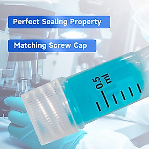CryoKING 0.5ml Cryogenic Vials Sterile Vials with Blue Caps for Sample Collection and Storage (External Thread, Non-Barcoded), 1000 Pcs/Case