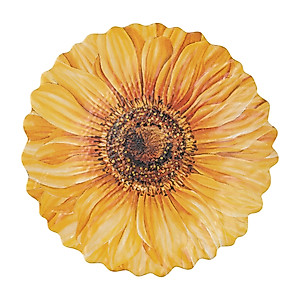 UPware Shape Platter Melamine Serving Platter BPA Free Food Platter 12 Inch Summer Flower Yellow Sunflower Shaped Platter (12" Sunflower)