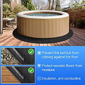 Beeplove 79" Dia. Hot Tub Mat, Non-Slip & Wear Resistance Protector Pad for Inflatable Hot Tub Above Ground Pool, Absorbent Spa Pool Flooring Mat, Outdoor Indoor Portable Hot Tub Accessories