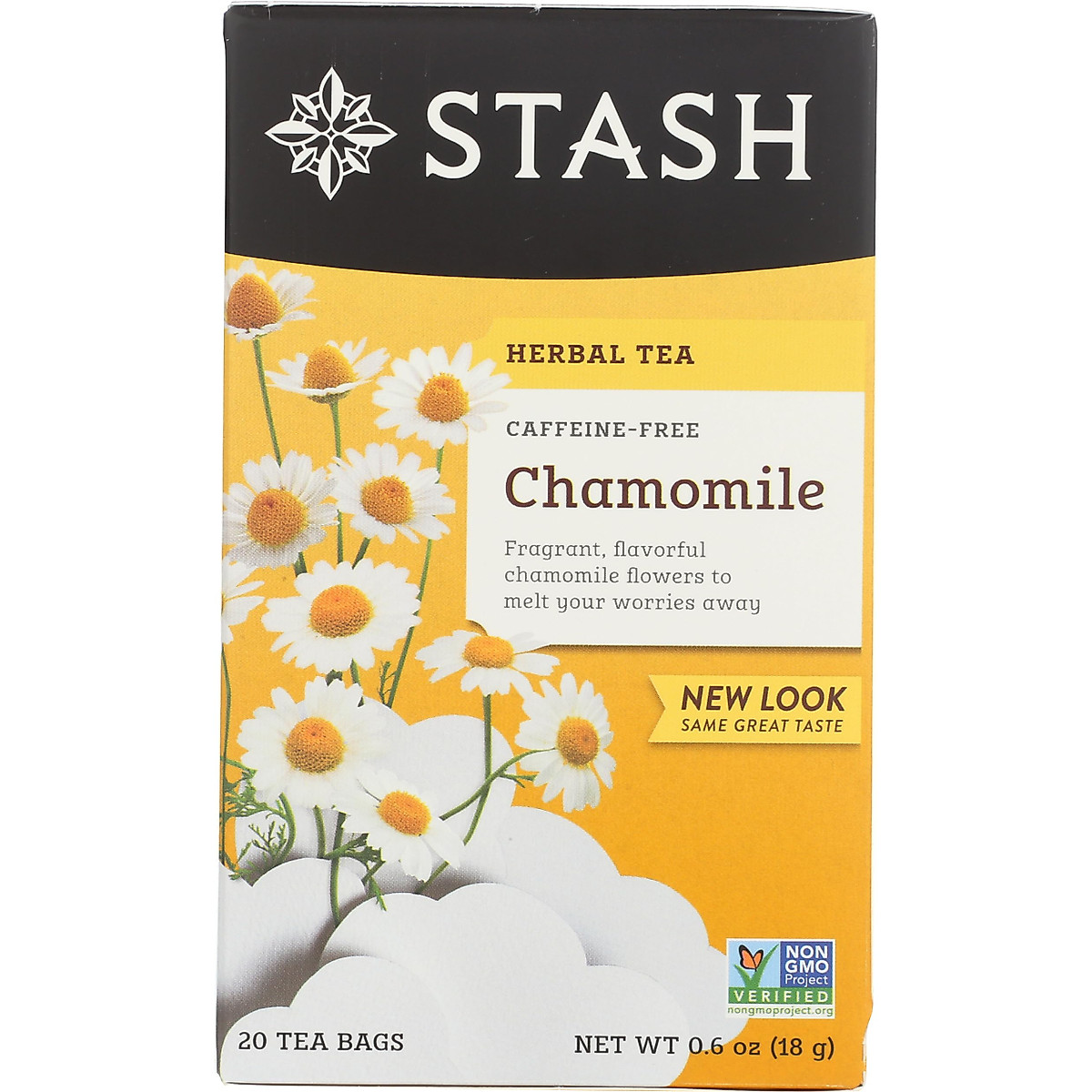 Stash Chamomile Herbal Tea, Caffeine Free, 20 Tea Bags Per Box
