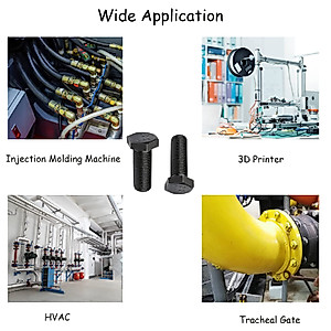 MroMax M10 Left Hand Hex Bolt M10-1.5 x 35mm Hex Head Screw Bolts Carbon Steel Grade 12.19 Fully Threaded Metric Hex Bolts Black 3Pcs