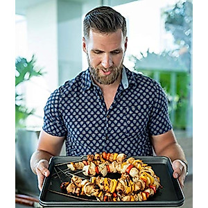 Outset Stainless Steel Flexible BBQ Kabob, Set of 4, 30-Inch Long Barbecue Skewer, 1 EA