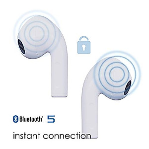 BoomPods Zero Buds Bluetooth Earbuds - Powerful Compact Buds True Wireless and Big Sound with Bluetooth 5 (Black) (White)