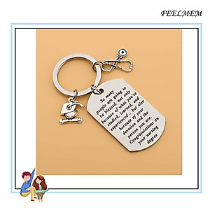 FEELMEM Nursing Degree Graduation Gift Nurse Graduation Keychain So Many People Are Going To Be Blessed Because of Your Devotion and Person You Are Nursing School Graduation Keyring (silver)
