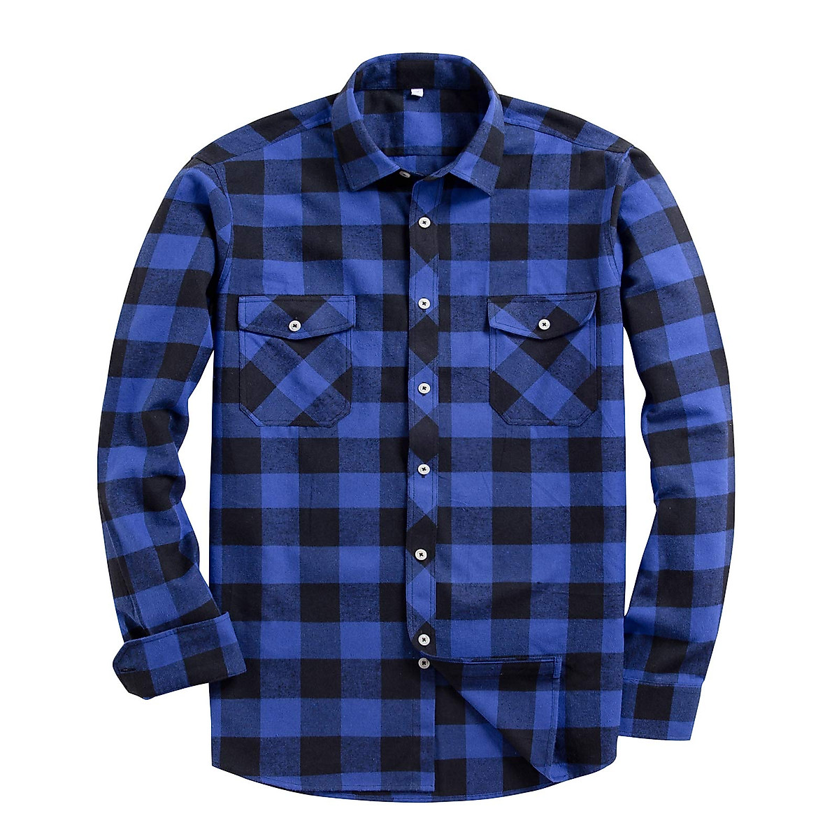 Alimens & Gentle Men's Button Down Regular Fit Long Sleeve Plaid Flannel Casual Shirts