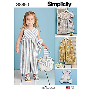 Simplicity Toddler's Dress Basket Toy and Jumpsuit Sewing Patterns, Sizes 1/2-4