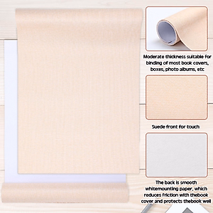 SmoothNovelty 4 Pcs 40 x 16 Inches Book Cloth Bookcover Fabric Surface with Paper Backed Book Binding Cloth Fabric Book Cover for Scrapbooking Album DIY Craft Supplies Home, 4 Colors (Earth Color)