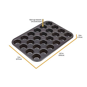 Chicago Metallic Mini-Muffin Pan, Perfect for Cupcakes, eggbites, quiches and more! 15.75-Inch-by-11-Inch
