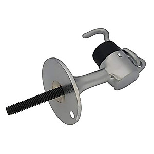 QCAA Solid Brass Door Stop, 3-15/16" Height, Satin Chrome, 1 Pack