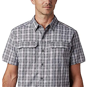 Columbia Men's Silver Ridge 2.0 Multi Plaid Short Sleeve Shirt, Black Gingham, Small