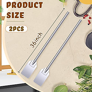 2 Pack Stainless Steel Crawfish Stirring Paddle for Lobster Shrimp Crab Seafood Boil Mixing, Long Stir Paddle Large Metal Paddle Stirrer for Batch Cooking Beer Brewing Accessories