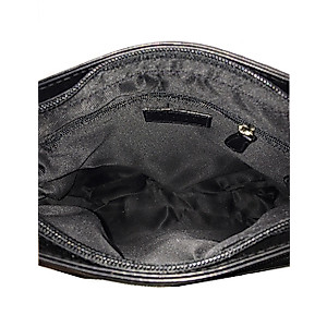 Biddy Murphy Irish Hand Bag Crossbody Black Leather Embossed Celtic Weave Made in Ireland