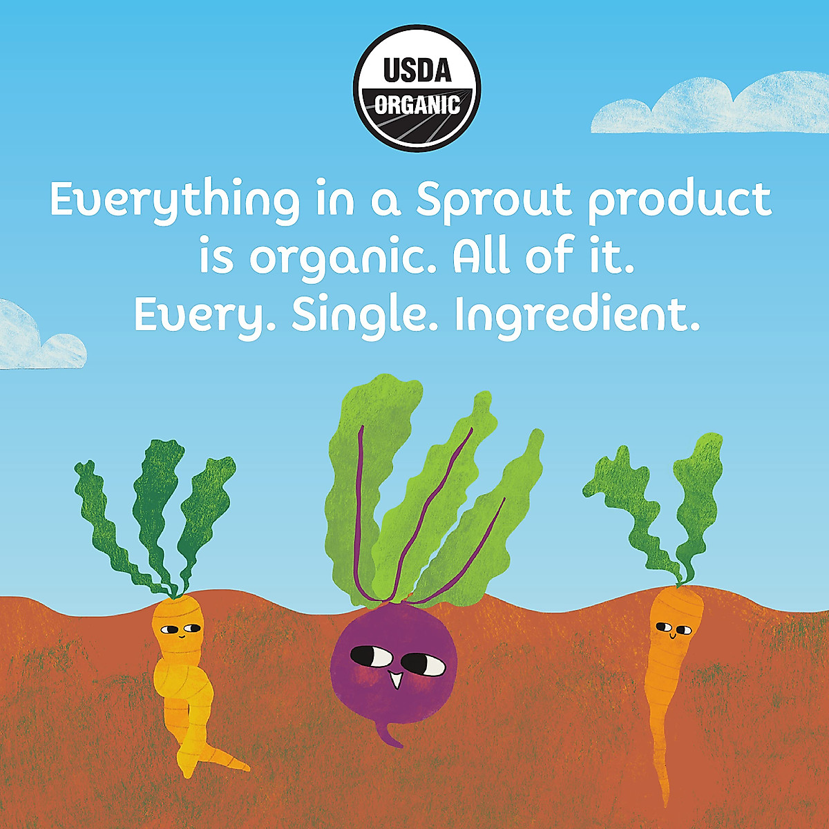 Sprout Organic Baby Food Pouches Stage 2, Organic Veggie and Fruit, Apple Banana Butternut Squash, 3.5 Ounce