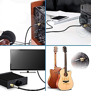 Neasy 6.35mm (1/4 inch) Male to 3.5mm (1/8 inch) Female Stereo Headphone Audio Jack Adapter Plug, 1/4 inch to 3.5mm Adapter Stereo for Aux Cable, Guitar Amplifier, Speaker, Digital Piano Amp - 6 Pack