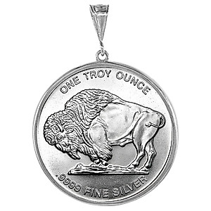 Sterling Silver Mexican Cien Pesos Bezel 39 mm Coins Prong Back Round Edge Coin NOT Included