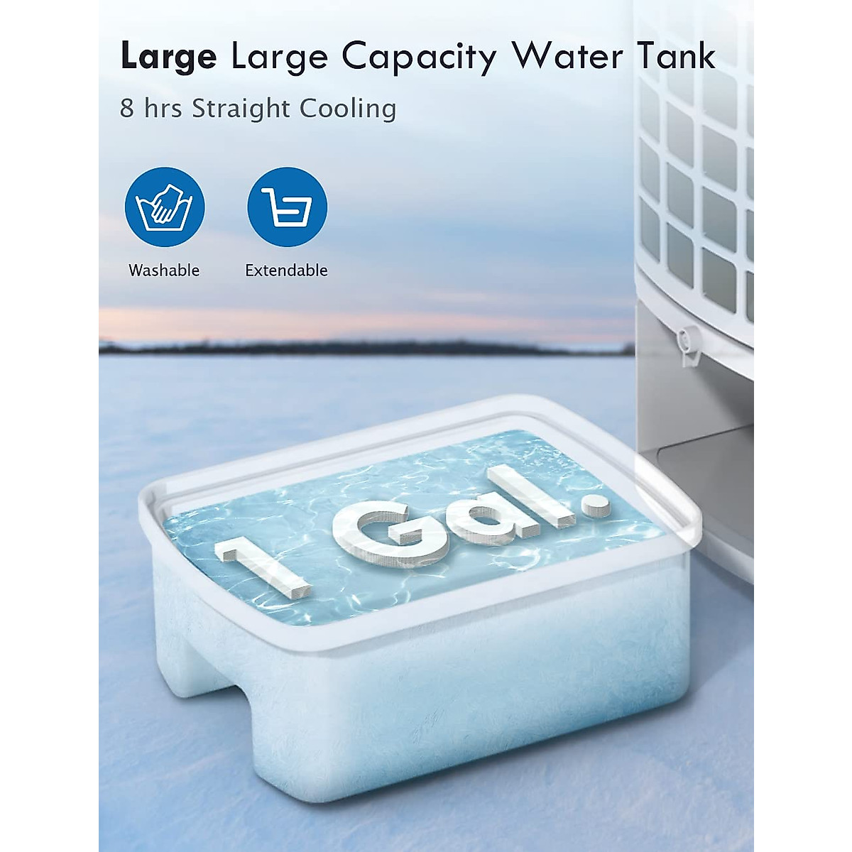 BREEZEWELL 3-IN-1 Evaporative Air Cooler, Portable Air Conditioner Fan/Humidifier with Ice Box, 12H Timer&Remote Control,Ultra-quiet,65° Oscillating Personal Evaporative Cooler for Room Home&Office