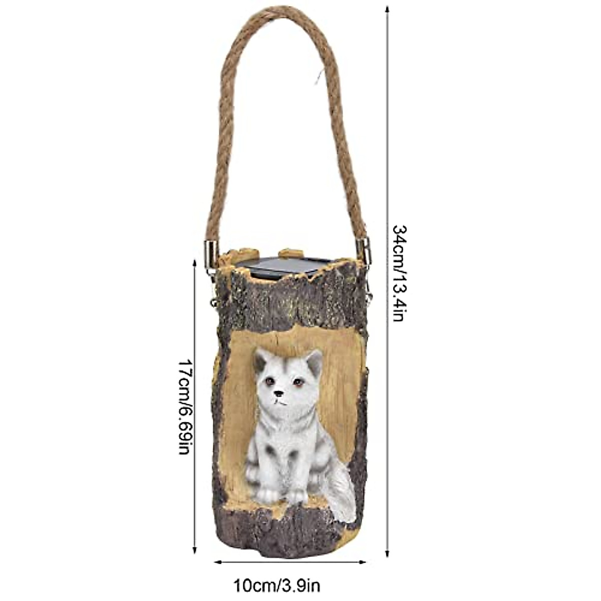 Animal Hanging Solar Lantern Resin with Lanyard LED Garden Light IP67 Waterproof for Courtyard Balcony Patios Stump Decoration Outdoor Camping Lamp