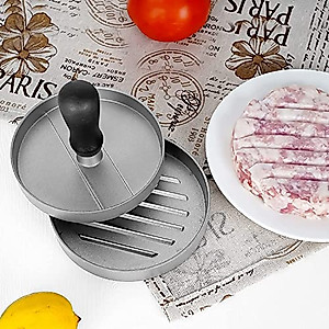 UIRIO Burger Press Patty Maker - Kitchen Mold Hamburger Press with 120 Parchment Papers - Non-Stick Sturdy and Easy to Use - Meat Beef Cheese Veggie Smash Burger Press