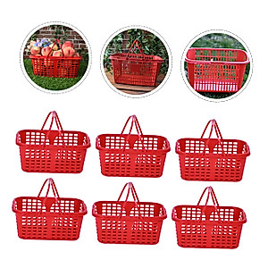 Homoyoyo 20pcs Fruit Picking Basket Kid Snack Container Basket for Snacks Strawberry Baskets Play Shopping Basket Kids Grocery Basket Fruit Basket with Handle Reusable Orange Container Red