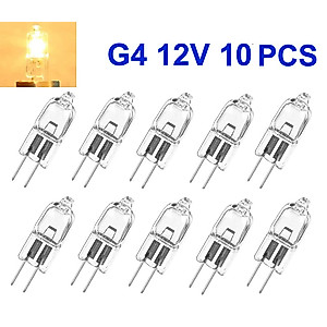 10x G4 12V 5W Light Bulb Replacement JC 2 Pin Base Halogen Kitchen Table Pendant Lamp 12 Volt 5W Warm White Landscape Desk Lighting