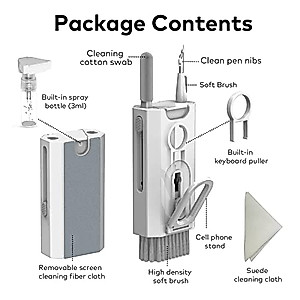 8 in 1 Electronic Cleaning kit - Keyboard Cleaner, Keyboard Cleaning Kit, Laptop Cleaner, Laptop Cleaning Kit, Electronic Cleaner Kit for Airpods Pro/Laptop/Phone(Give Away a Flannel Cloth) White