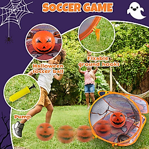 3-in-1 Halloween Bean Bag Toss Game with Soccer Ball Game, Gentle Darts Game for Kids, Collapsible Bean Bag Toss Game for Kids, Kids Bean Bag Toss, Halloween Outdoor Game for Kids